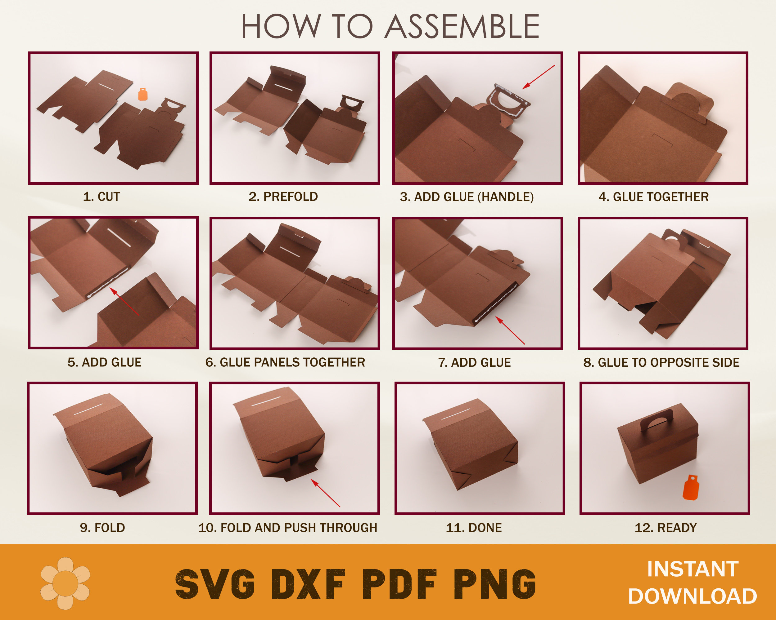 Suitcase Box Template, Briefcase Box Template, Suitcase Box SVG, Favor ...