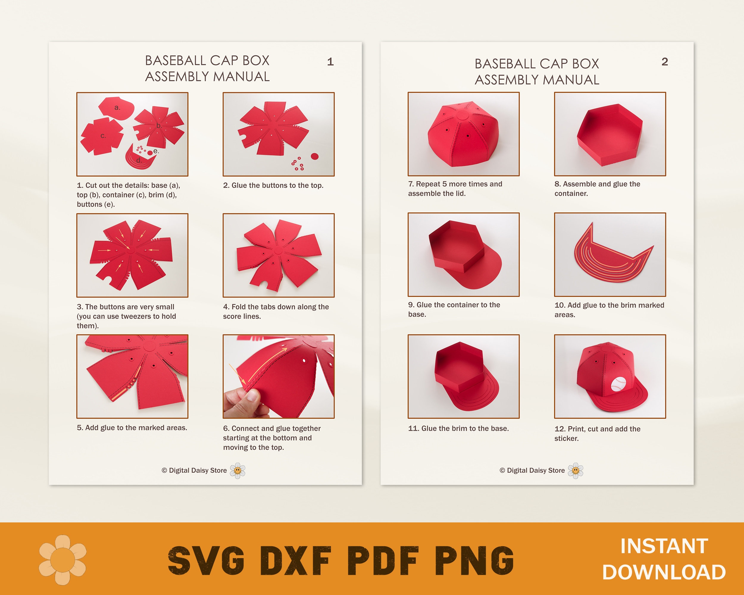 Baseball Cap Box SVG Template Baseball Hat Box SVG Favor Box - Etsy UK