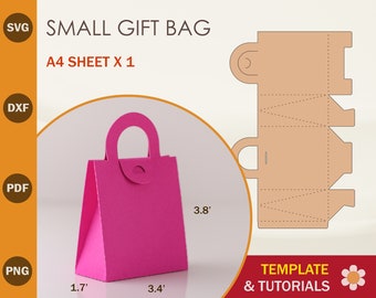 Mini Purse Box SVG Template, Purse Template, Favor Box SVG, Favor Bag ...
