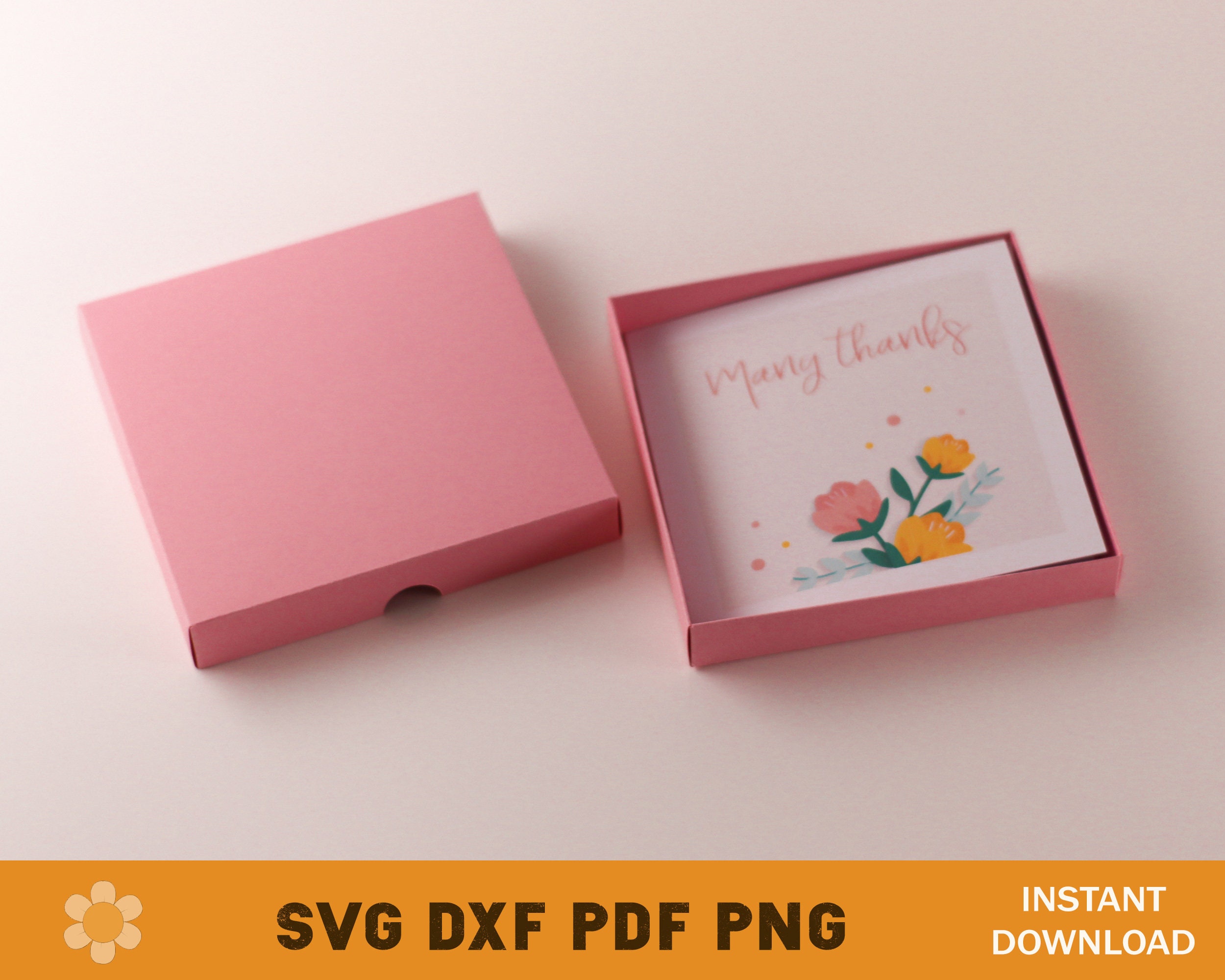 5x5 Greeting Card Box SVG Template: Cricut & Silhouette Cut Files ...