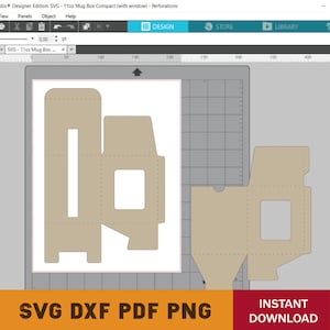 11oz Mug Box Holder SVG Template, Mug Gift Box SVG, Cricut Cut Files ...