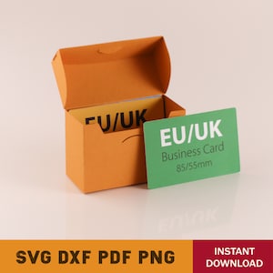 EU UK Business Card Box SVG Template, Business Card Holder, Cricut Cut ...