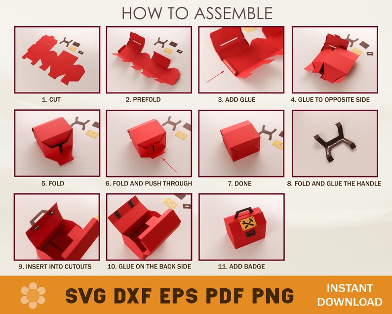 Mini Toolbox SVG Template Gift Box Template Favor Box - Etsy