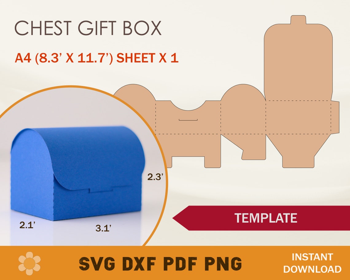 Chest Box SVG Template Gift Box SVG Cricut Cut Files - Etsy Australia