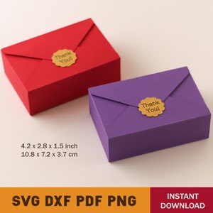 Envelope Gift Box SVG Template: Favor Box, Cricut, Silhouette Cut Files ...