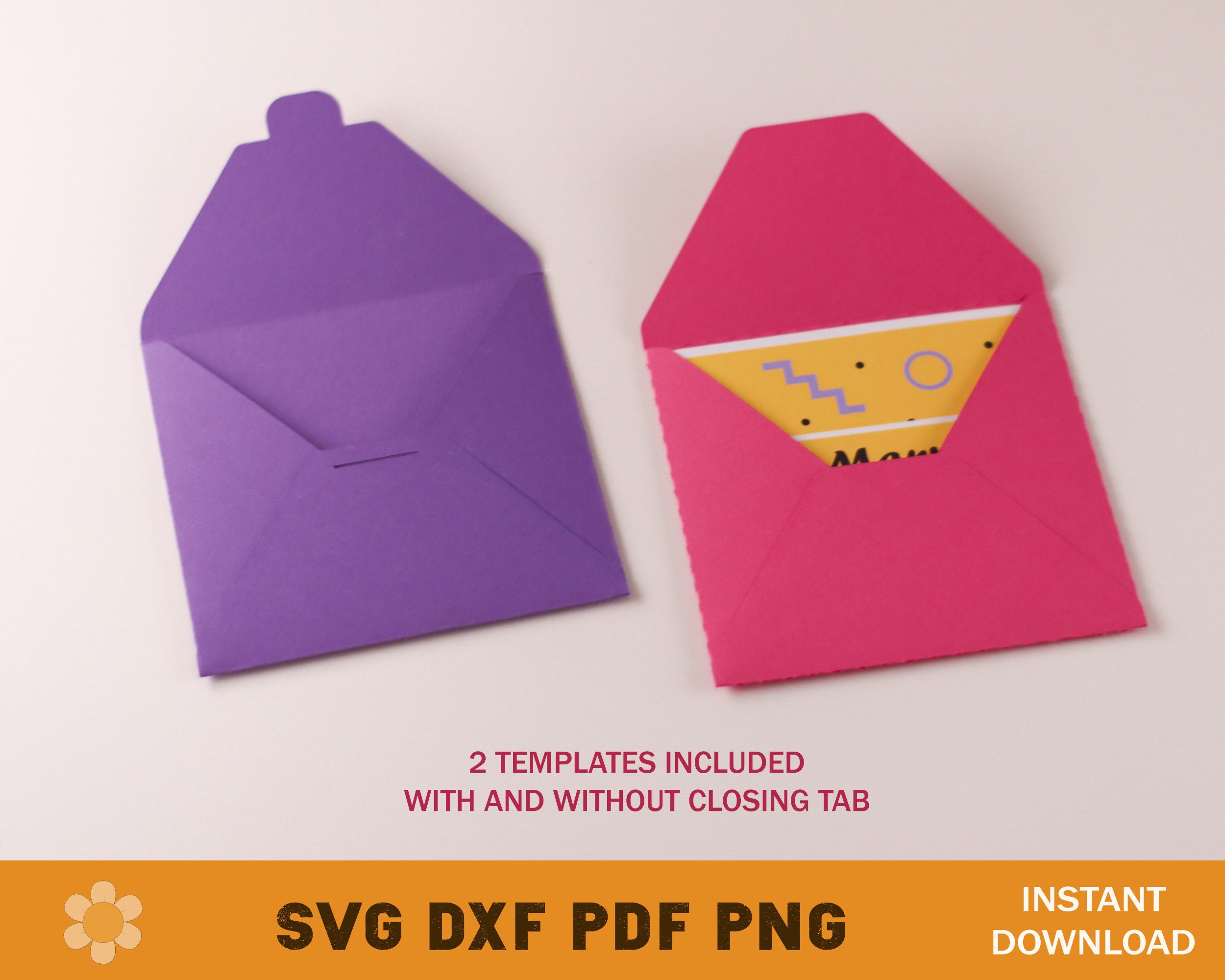 Greeting Card Envelope SVG Template 5x5 Greeting Card - Etsy
