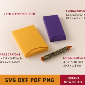 Crayon Box SVG Template, Large Crayon Box Template, Crayon Favor Box ...