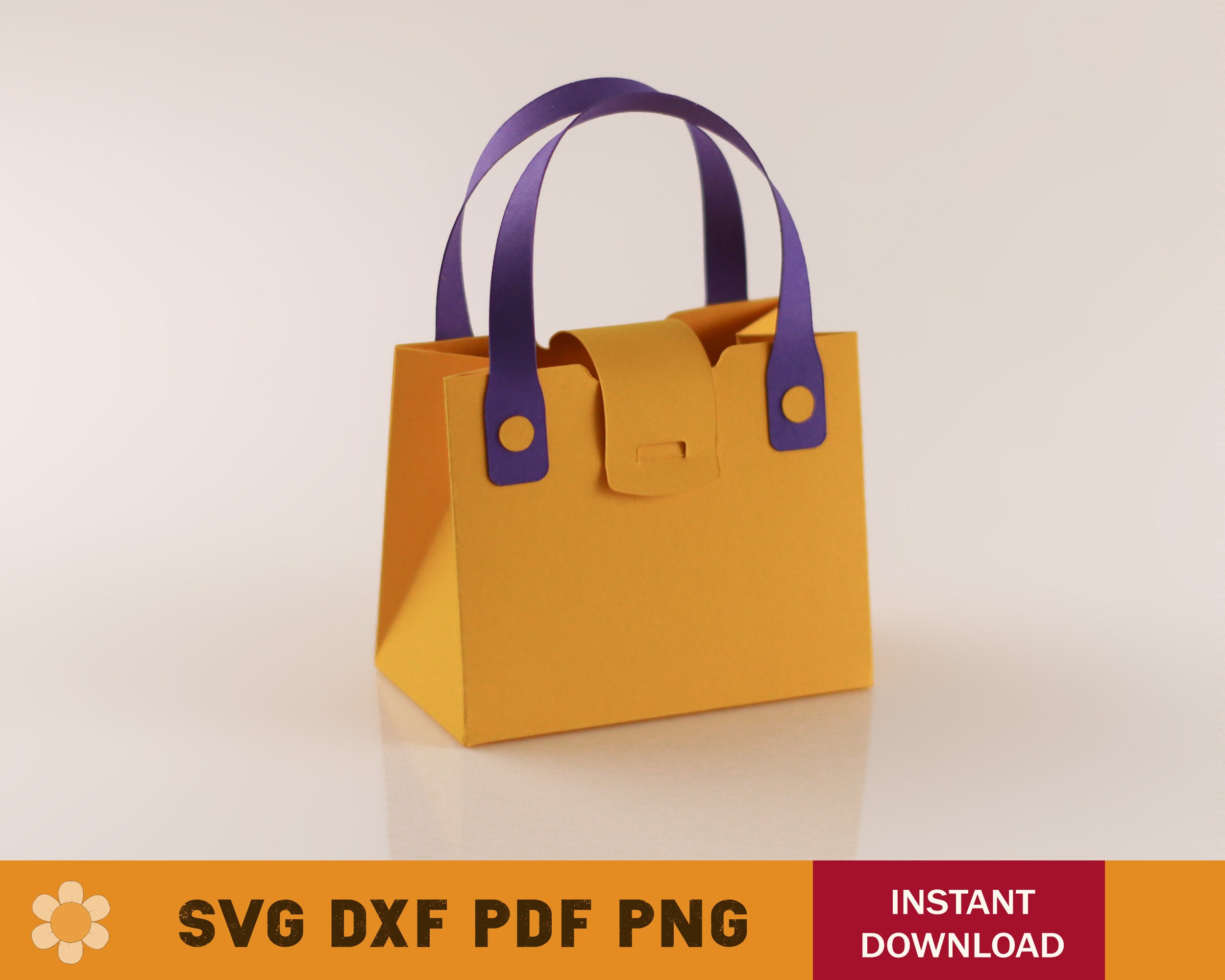 Handbag Box SVG Template: Mini Purse Favor Box, Cricut, Silhouette Cut ...