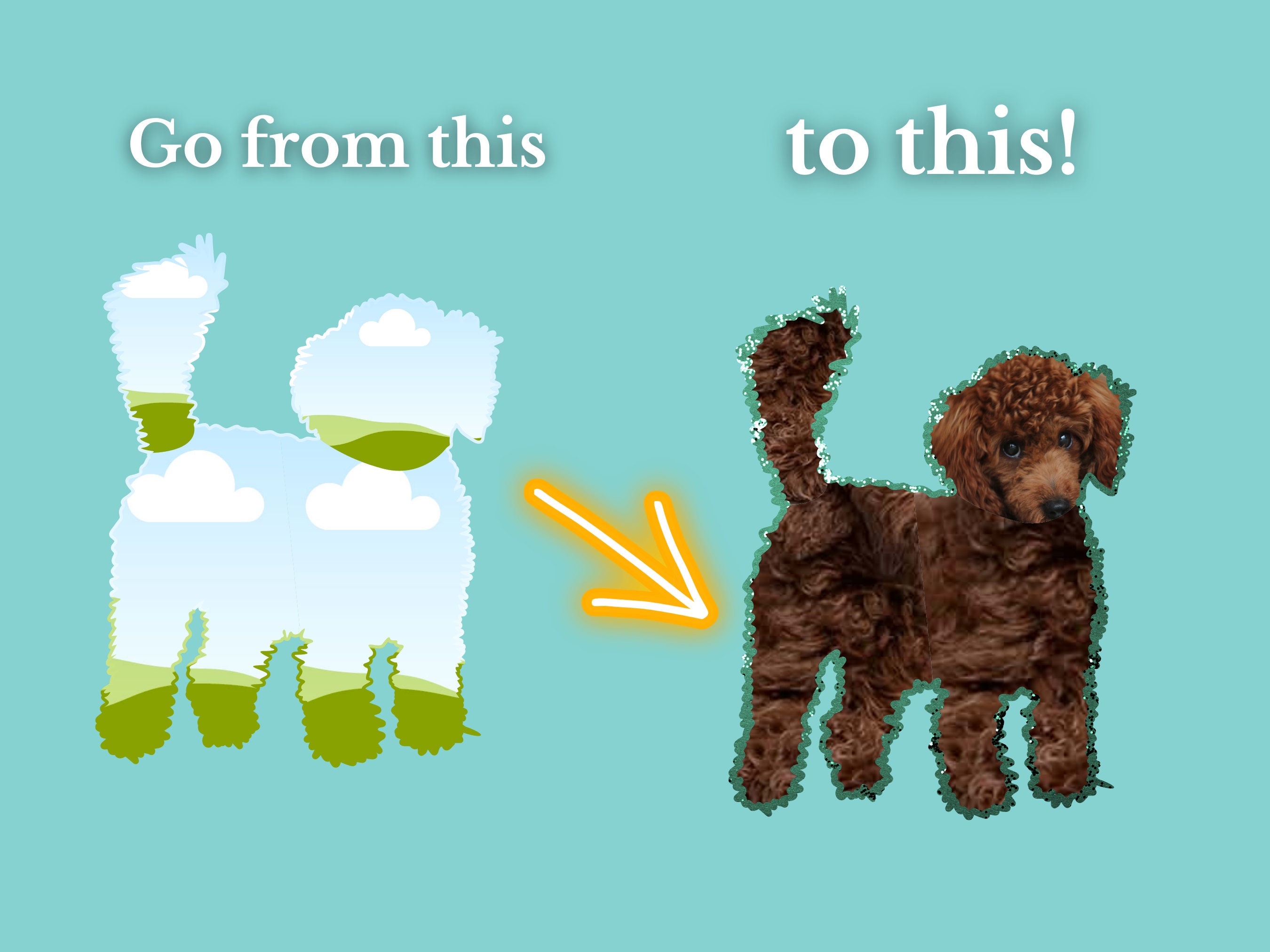Poodle Fillable Canva Frames, 3 Multi-piece Custom Canva Frames, Make ...