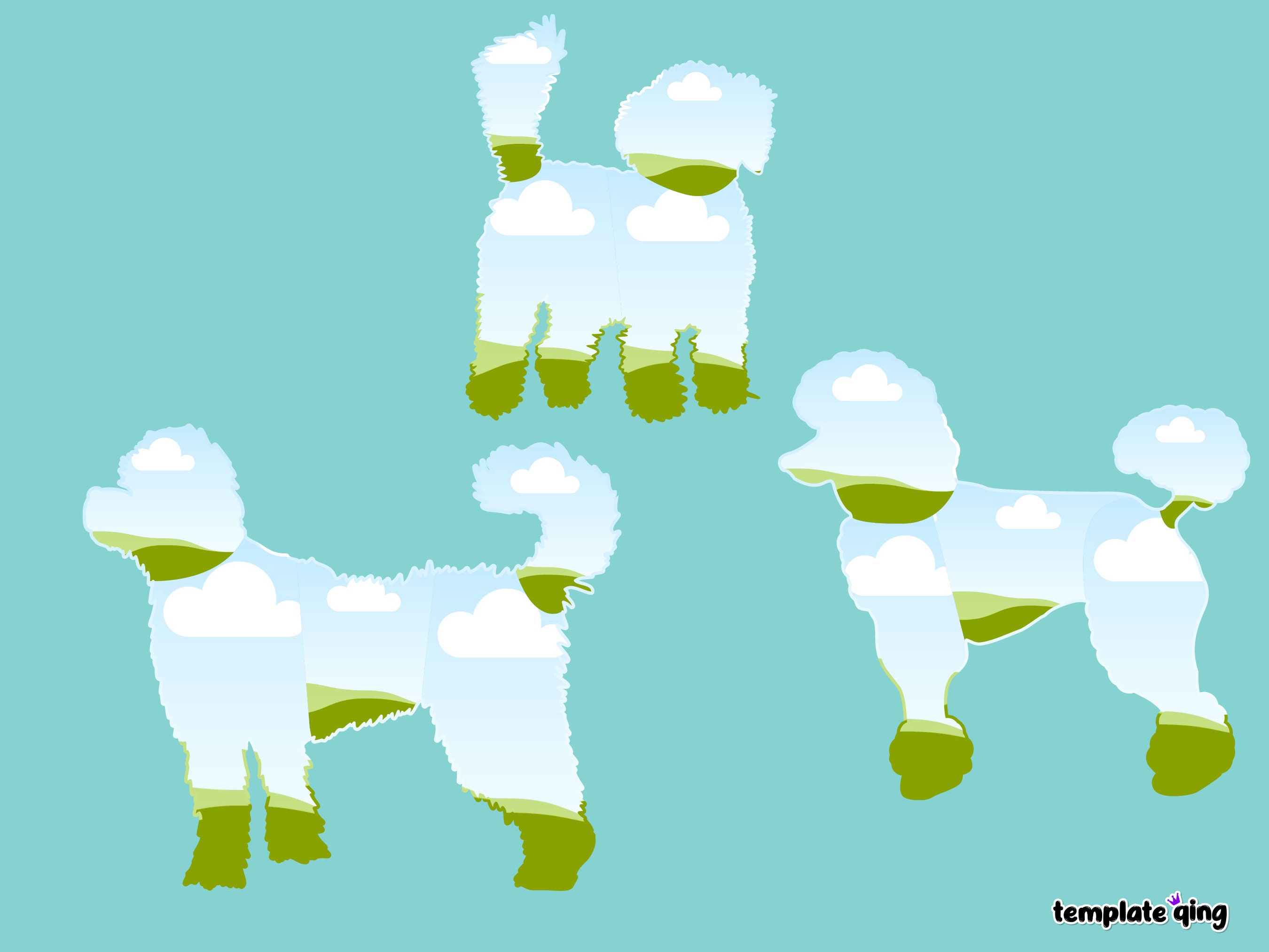 Poodle Fillable Canva Frames, 3 Multi-piece Custom Canva Frames, Make ...