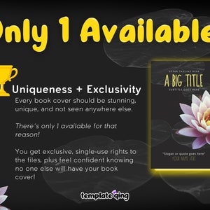 Lotus Flower Premade Book Cover Design Editable Canva Book Cover ...