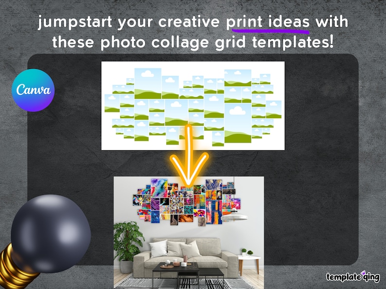 30 Canva Photo Grid Templates PACK 2 | Photo Collage Template Pack or ...