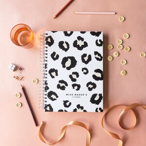 Personalised Teacher Planner / Lesson Planner 2025-26 - Leopard Print ...