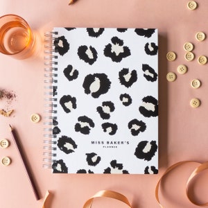 Personalised Teacher Planner / Lesson Planner 2025-26 - Leopard Print ...