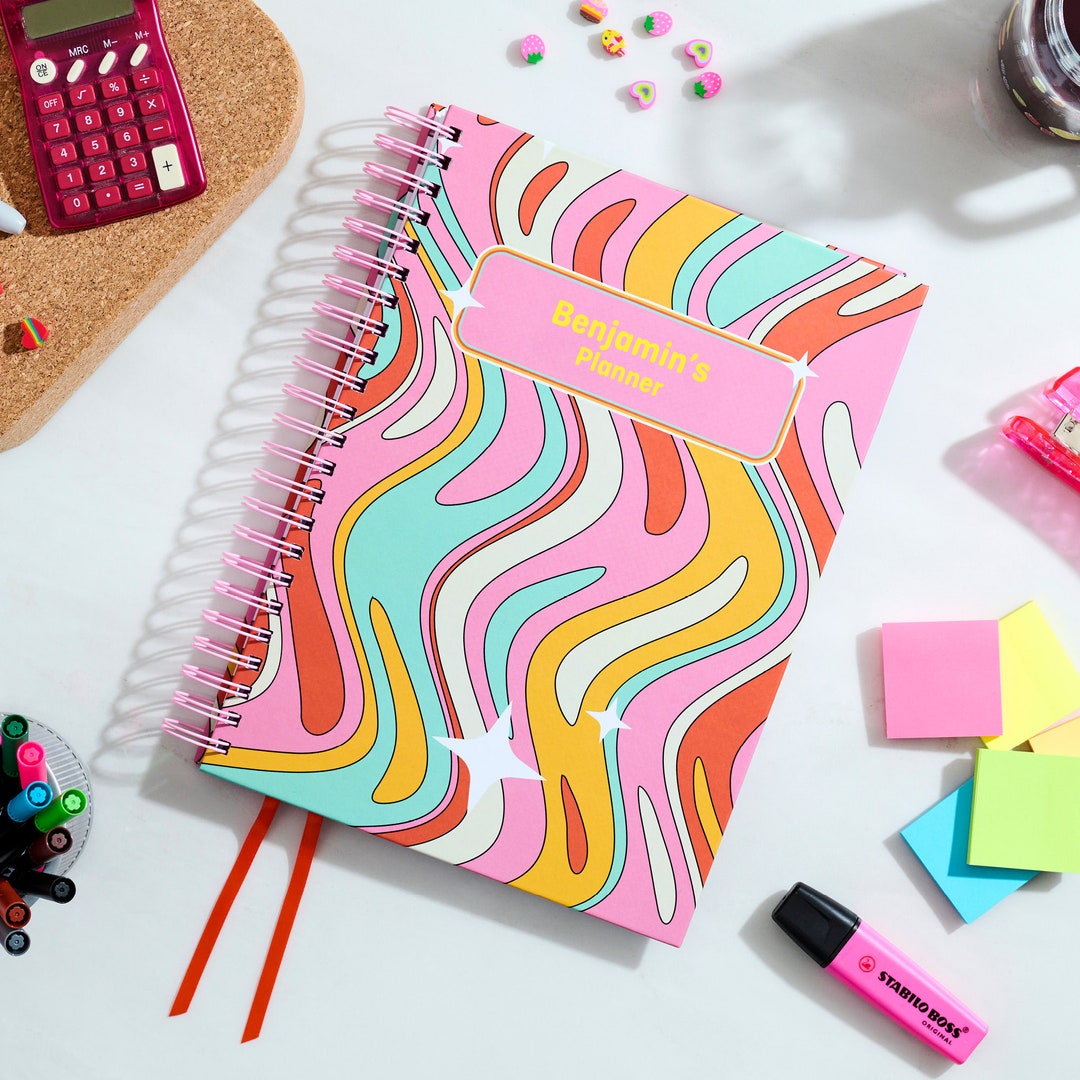 2025 Personalised Life Planner Diary Groovy Curtain Design - Etsy