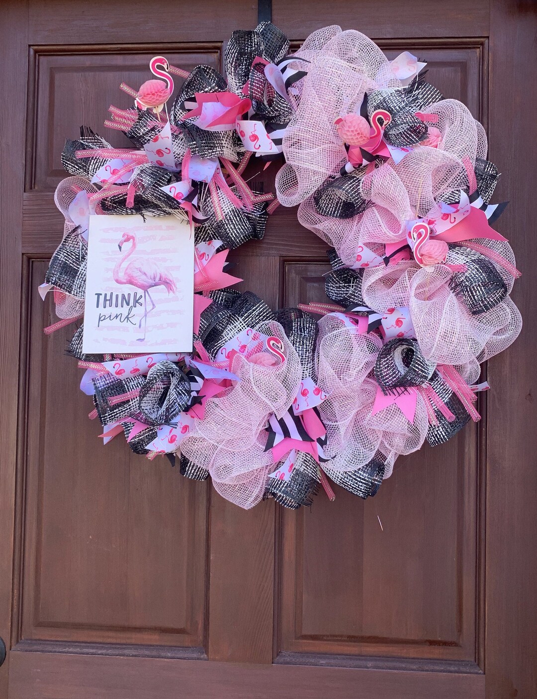 Flamingo Wreath Summer Wreath Pink Wreath - Etsy