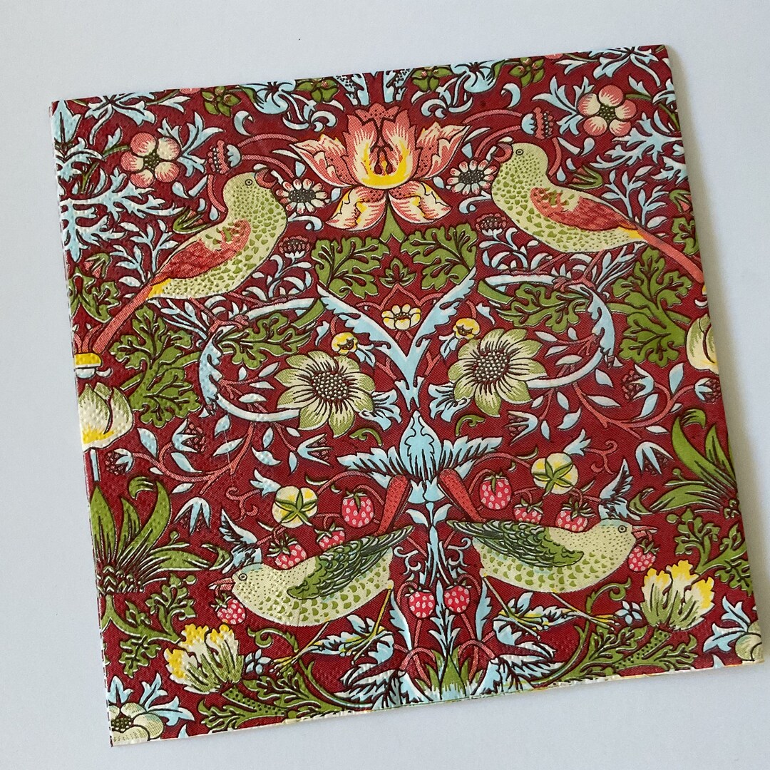 William Morris Design Red Birds Paper Napkin for Decoupage - 3 Ply ...