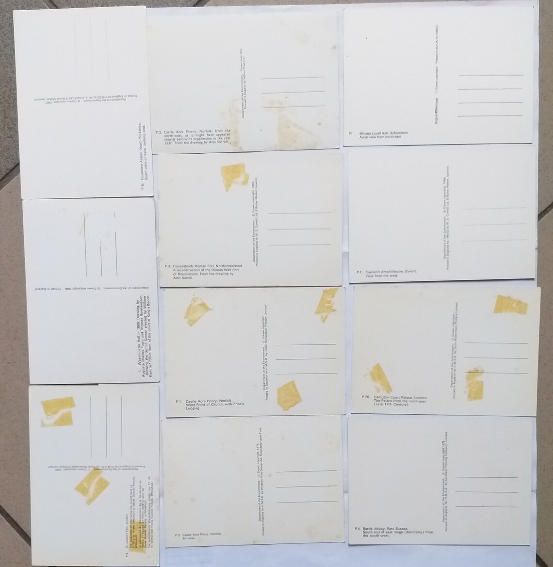 A Set of 11 Vintage British Postcards unused Featuring Landscape, View ...