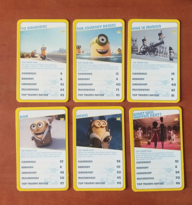 Minions. Top Trumps 2015. Moves Cards Set, Collectable Game, Playing ...