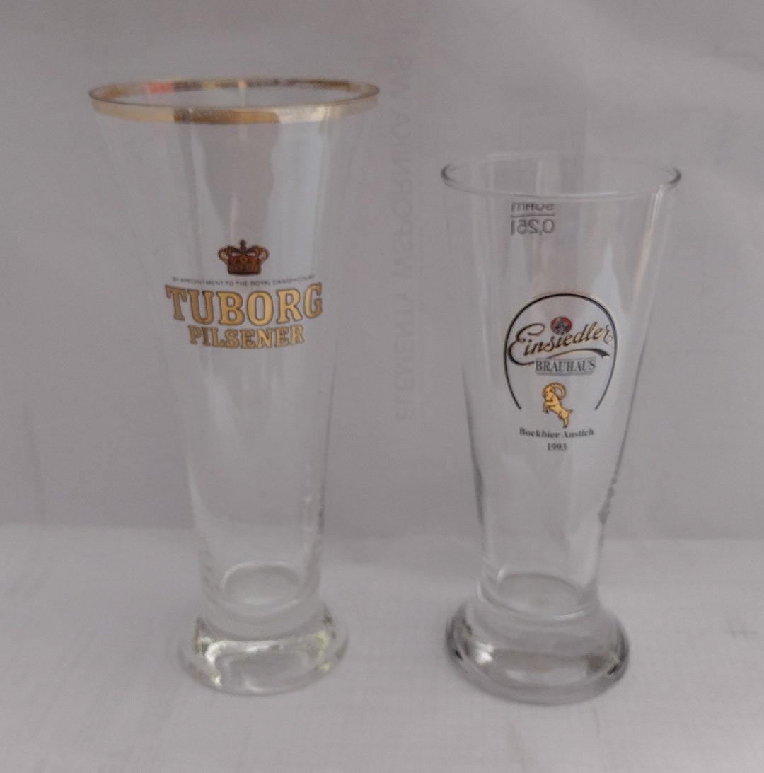 Tuborg 0.3l, Einsiedler Brauhaus 0.25 Bockbier Anstich 1993 Beer Glass ...