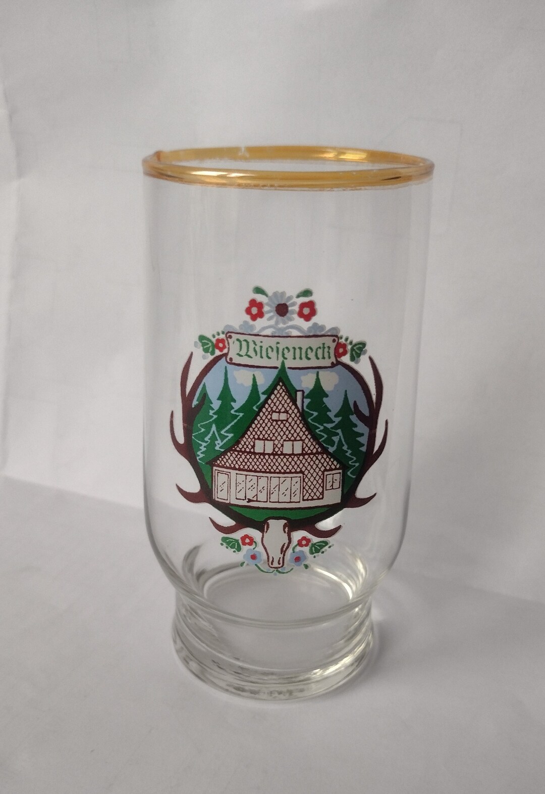 Wiejeneck Beer Glass With Golden Rim, Collectible German Beer Glass ...