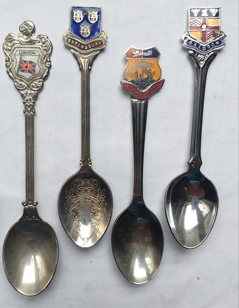 London coat of Arms, Shrewsbury, Folkestone, Baldock Vintage Souvenir ...