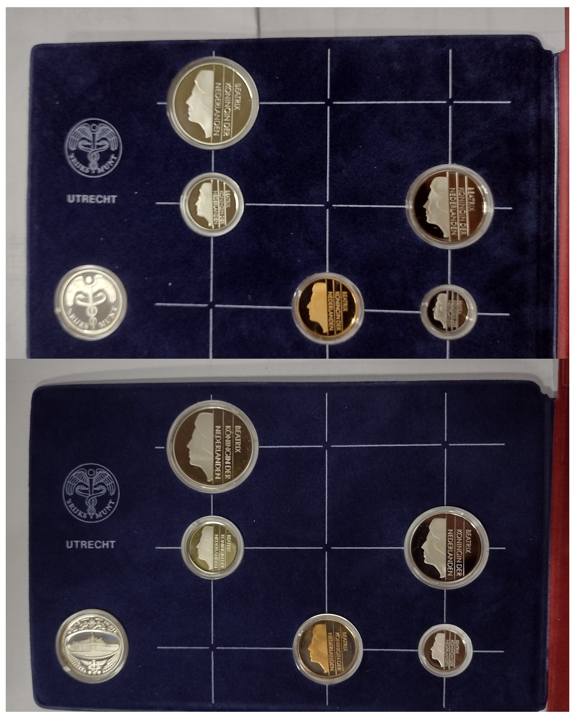 1985 1986 1987 1988 Netherlands Proof Set 5 Coins + Silver Token Mint ...