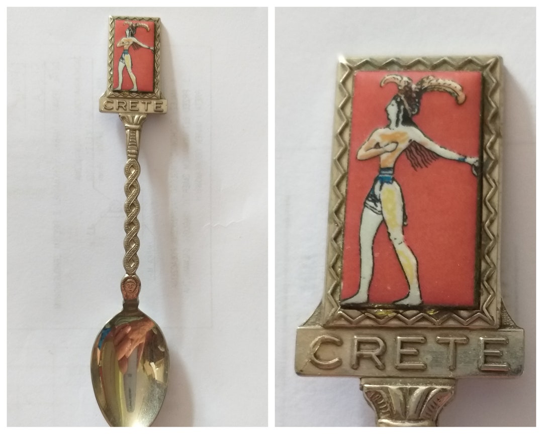 Crete Greece Souvenir Vintage Collectible Silver Plated Spoon. - Etsy