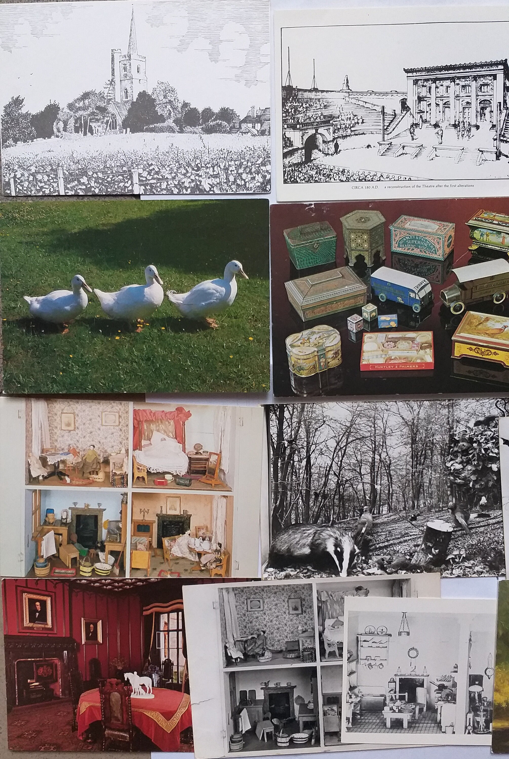 A Set of 13 Vintage British Postcards (unused) Featuring Landscape ...