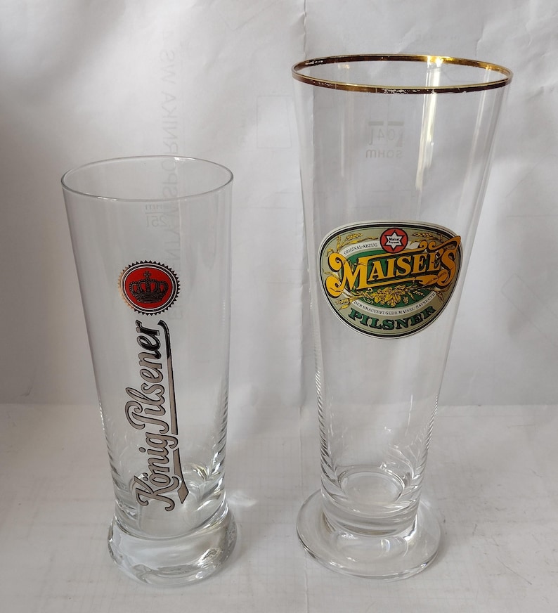 Konig Pilsener 0.25l, Maisels Pilsner 0.4l German Beer Glasses With ...