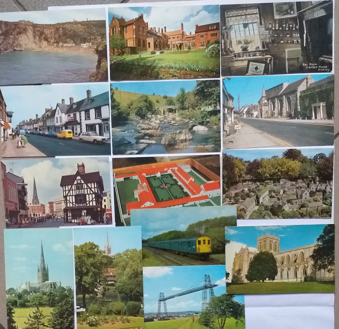 A Set of 14 Vintage British Postcards (used & Unused) Featuring ...