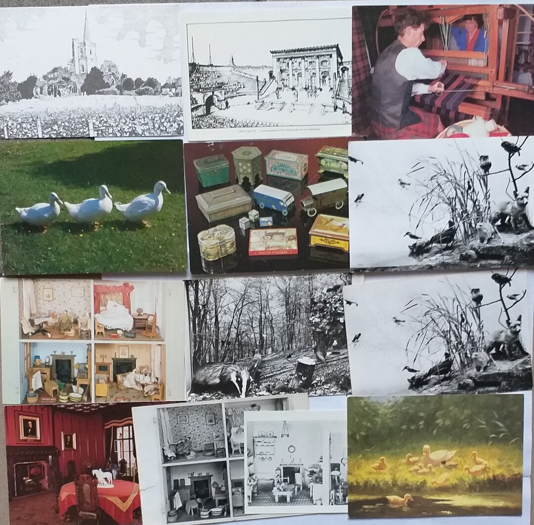 A Set of 13 Vintage British Postcards (unused) Featuring Landscape ...