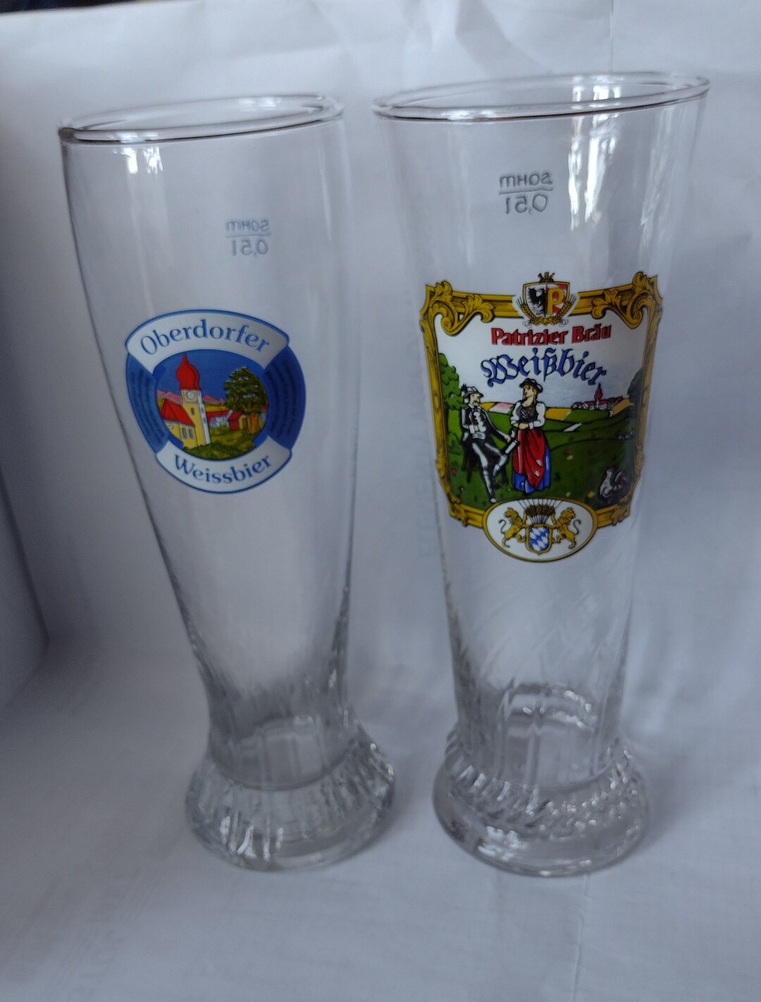 Oberdorfer, Patrizier Brau Weissbier 0.5l German Beer Glasses With a ...