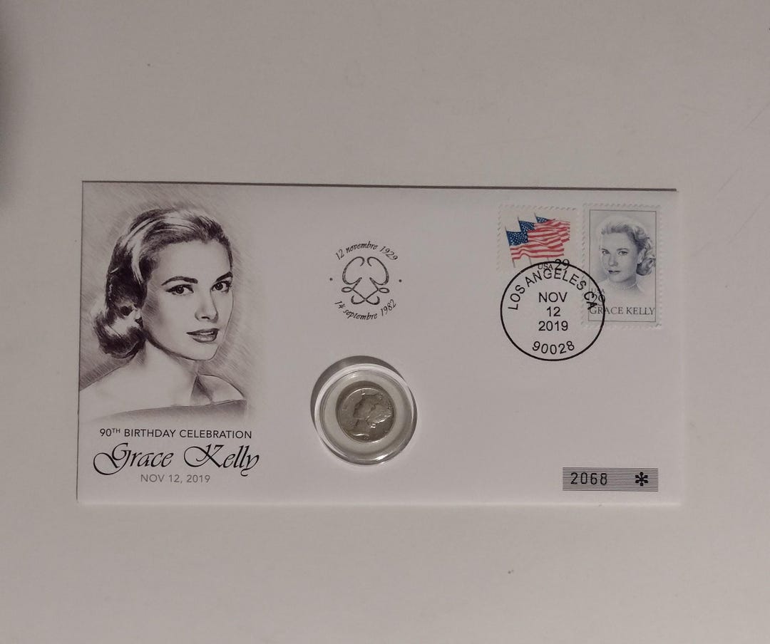 Grace Kelly Princess of Monaco Envelope With Coin Silver 1 Dime 1929 ...