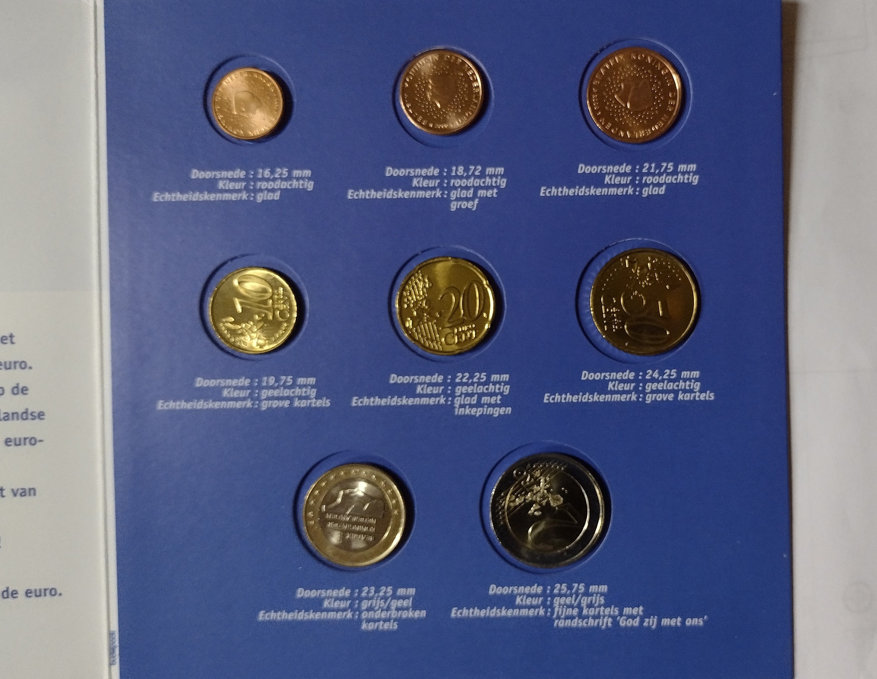 1999 - 2001 Netherlands Euro Coin Set Een Eerste Kennismaking. 8 Coins ...