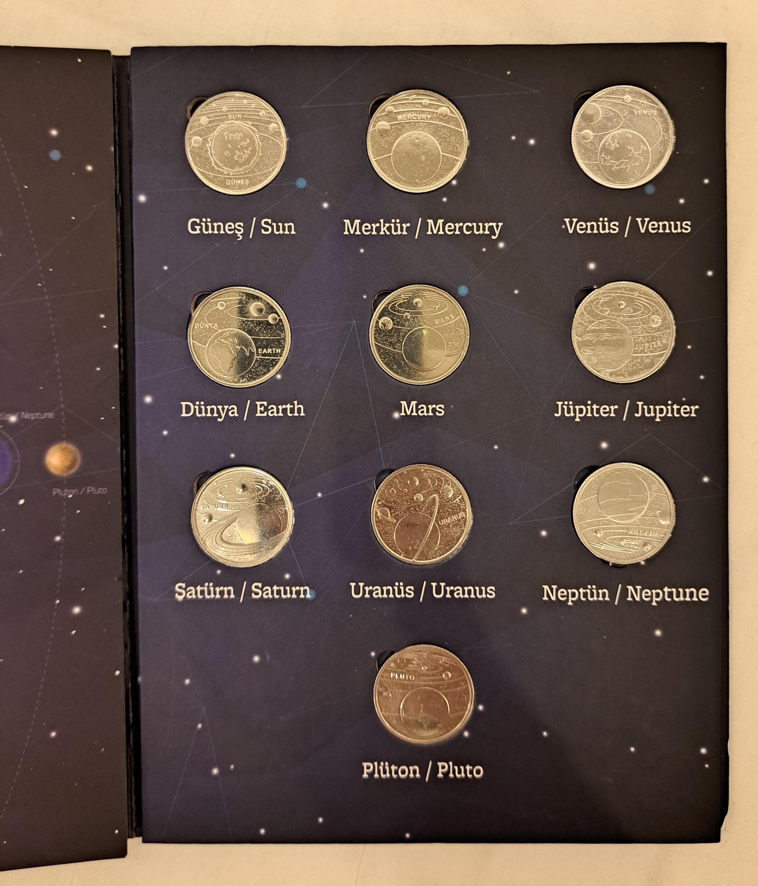Solar System. Turkish Commemorative 10 Coin Set of 1 Kurus 2022 - Etsy
