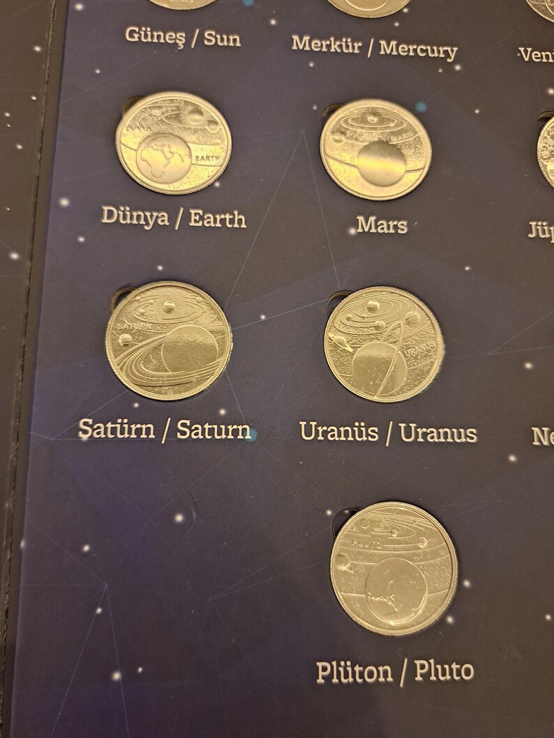 Solar System. Turkish Commemorative 10 Coin Set of 1 Kurus 2022 - Etsy