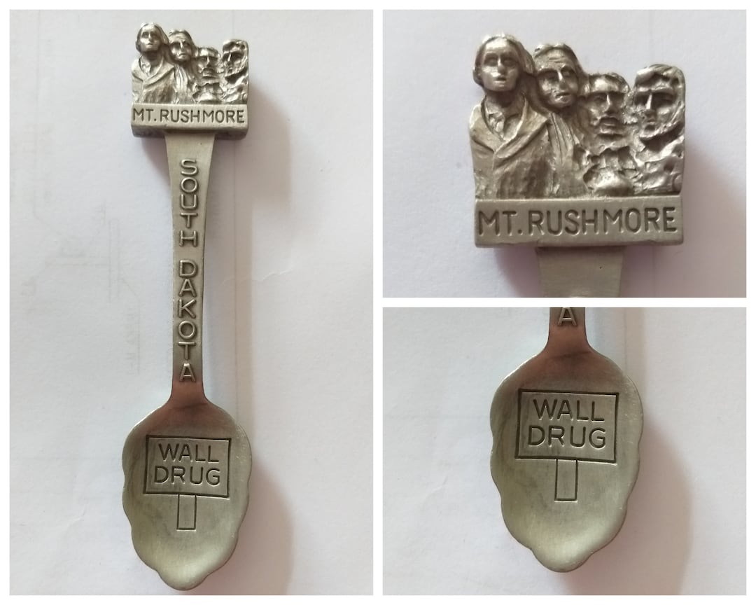 Mount Rushmore South Dakota Souvenir Vintage Collectible Pewter Spoon ...