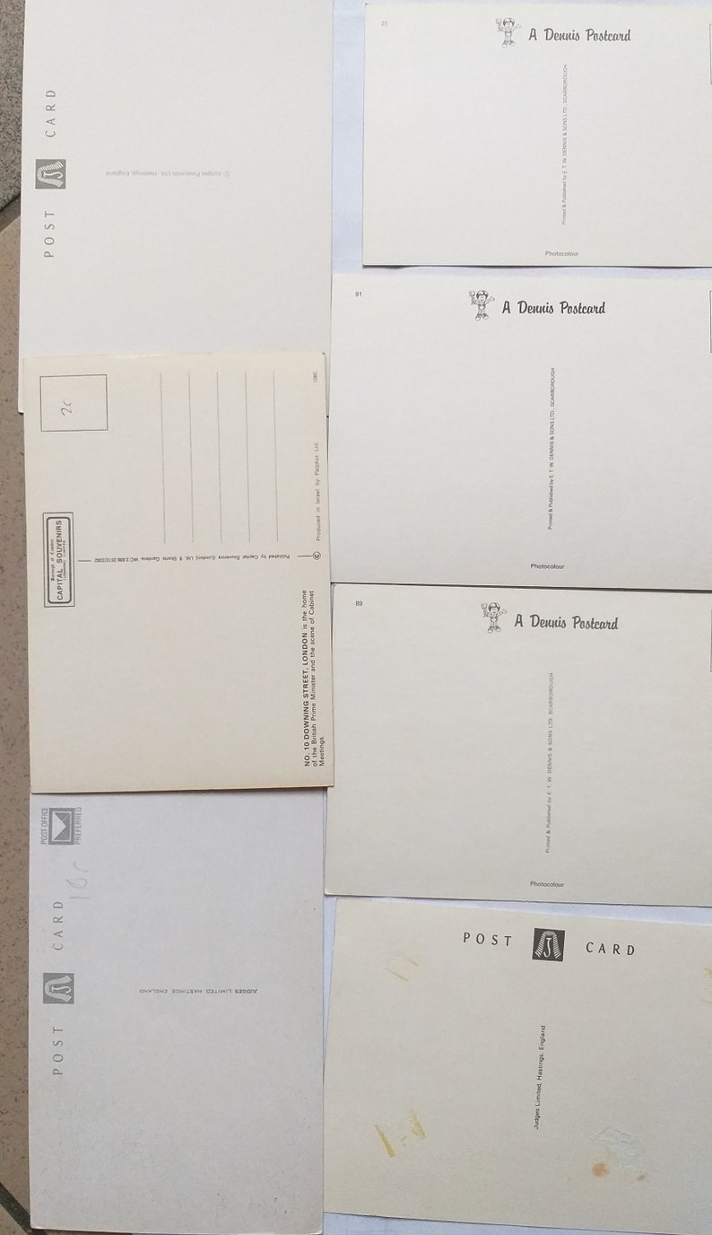 A Set of 11 Vintage British Postcards (unused) Featuring View of Cities ...