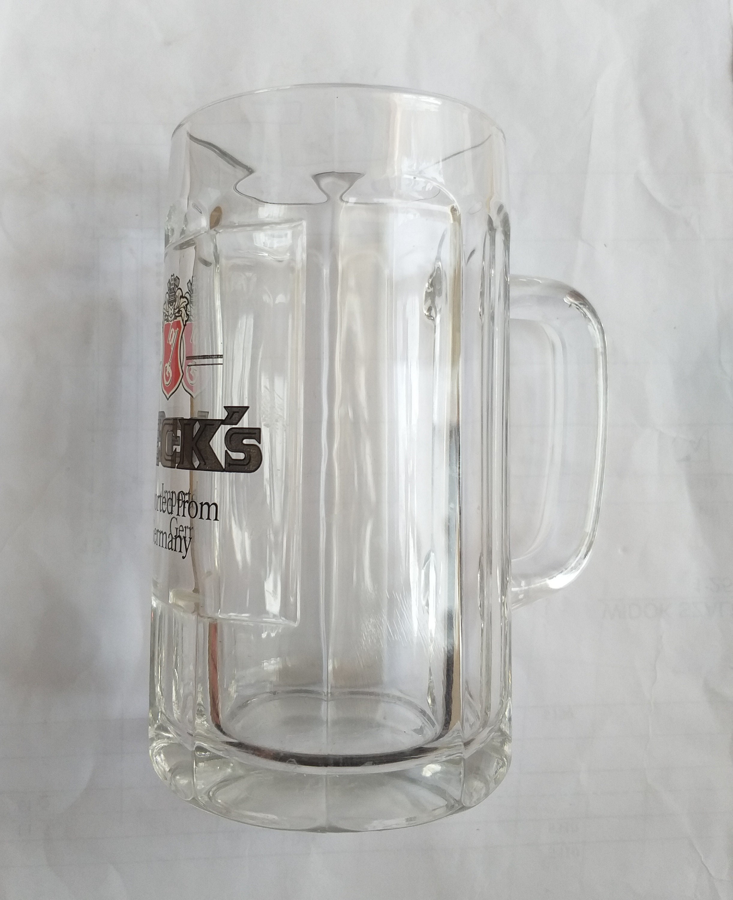 Becks Imported From Germany Vintage Glass Half Pint Mug Stein ...