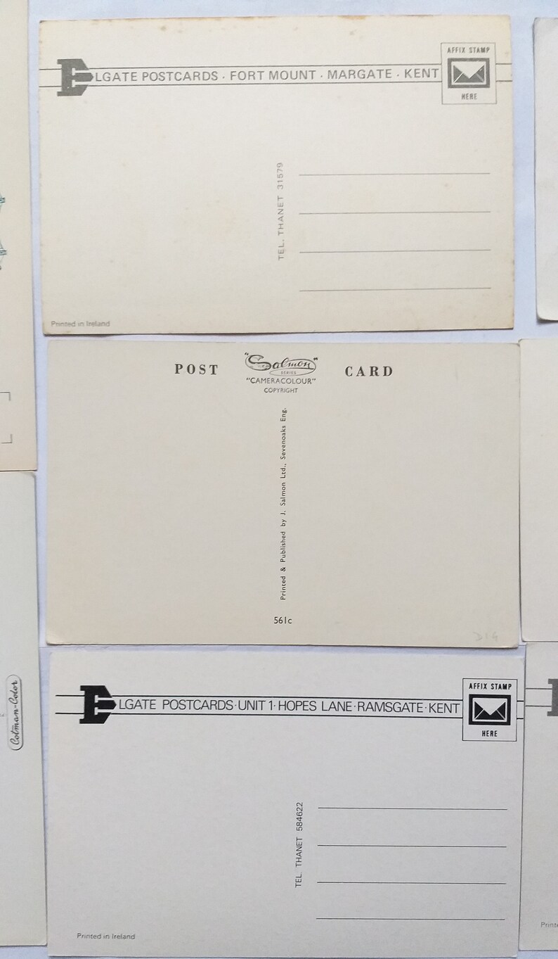 A Set of 8 Vintage British Postcards (unused) Featuring Landscape, View ...