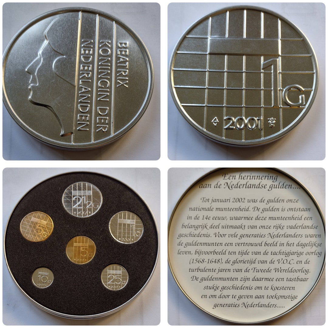 2001 Dutch Commemorative Coin Set Dedicated to the Memory of the Gulden ...