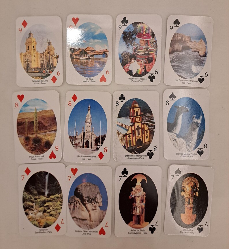 Machu Picchu A Deck of Illustrated Playing Cards Depicting the Sights ...