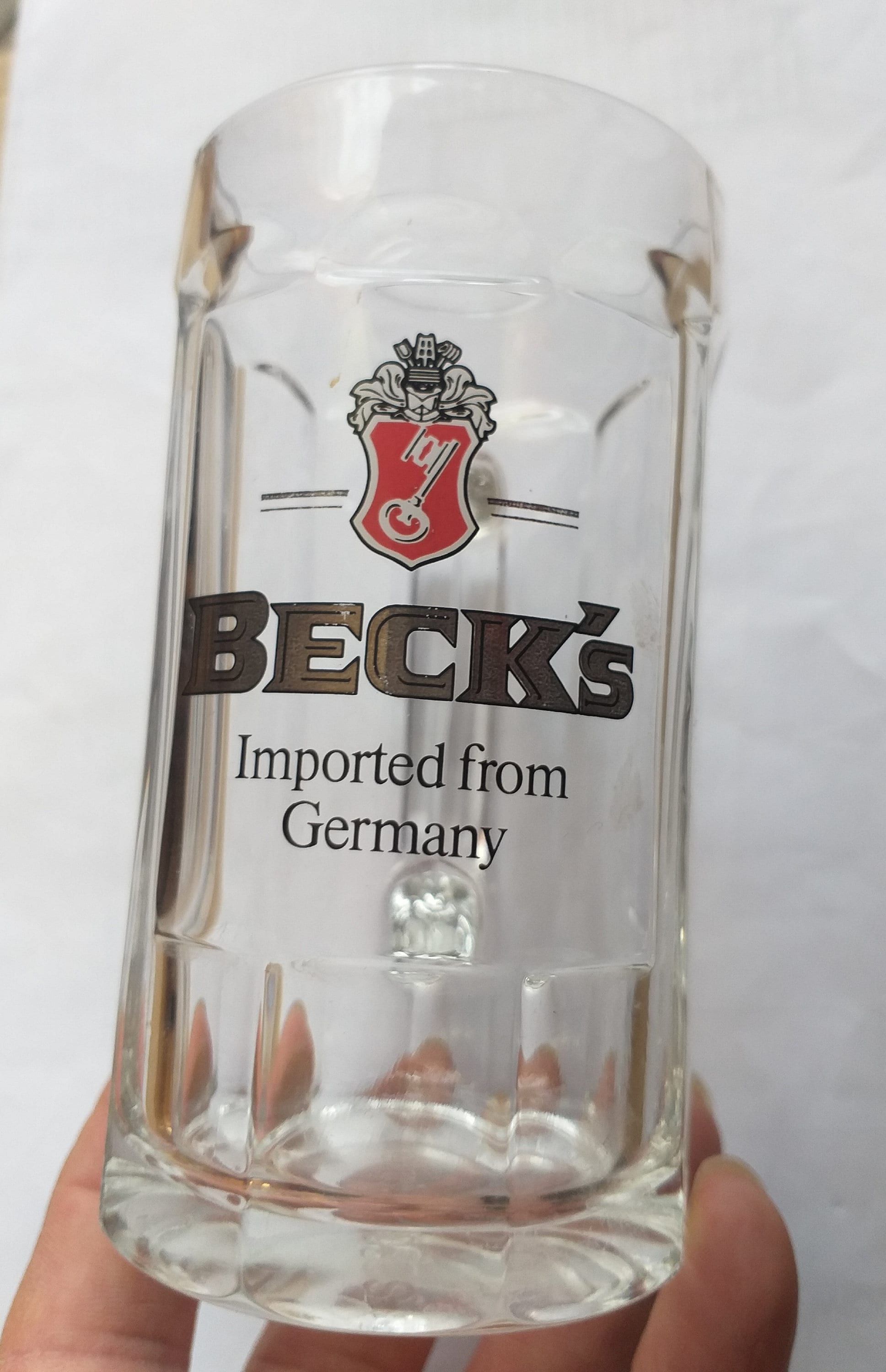 Becks Imported From Germany Vintage Glass Half Pint Mug Stein ...