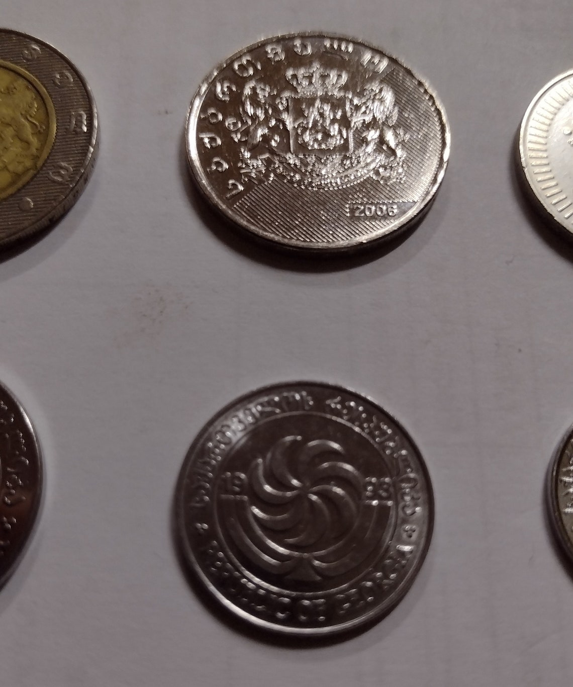Set of Georgian Coins 6 Pieces, 2, 1 Lari 50, 20, 10, 5 Tetri. Fauna ...