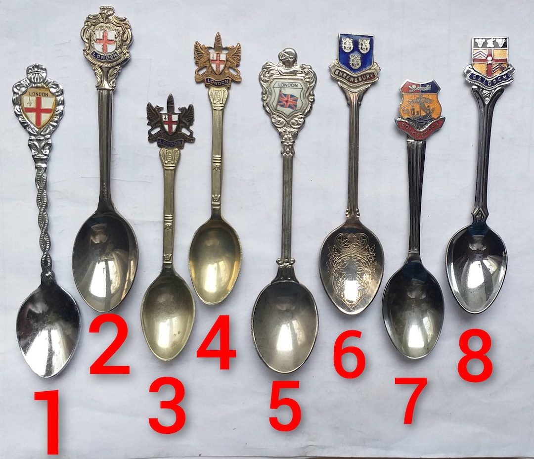 London (coat of Arms), Shrewsbury, Folkestone, Baldock Vintage Souvenir ...