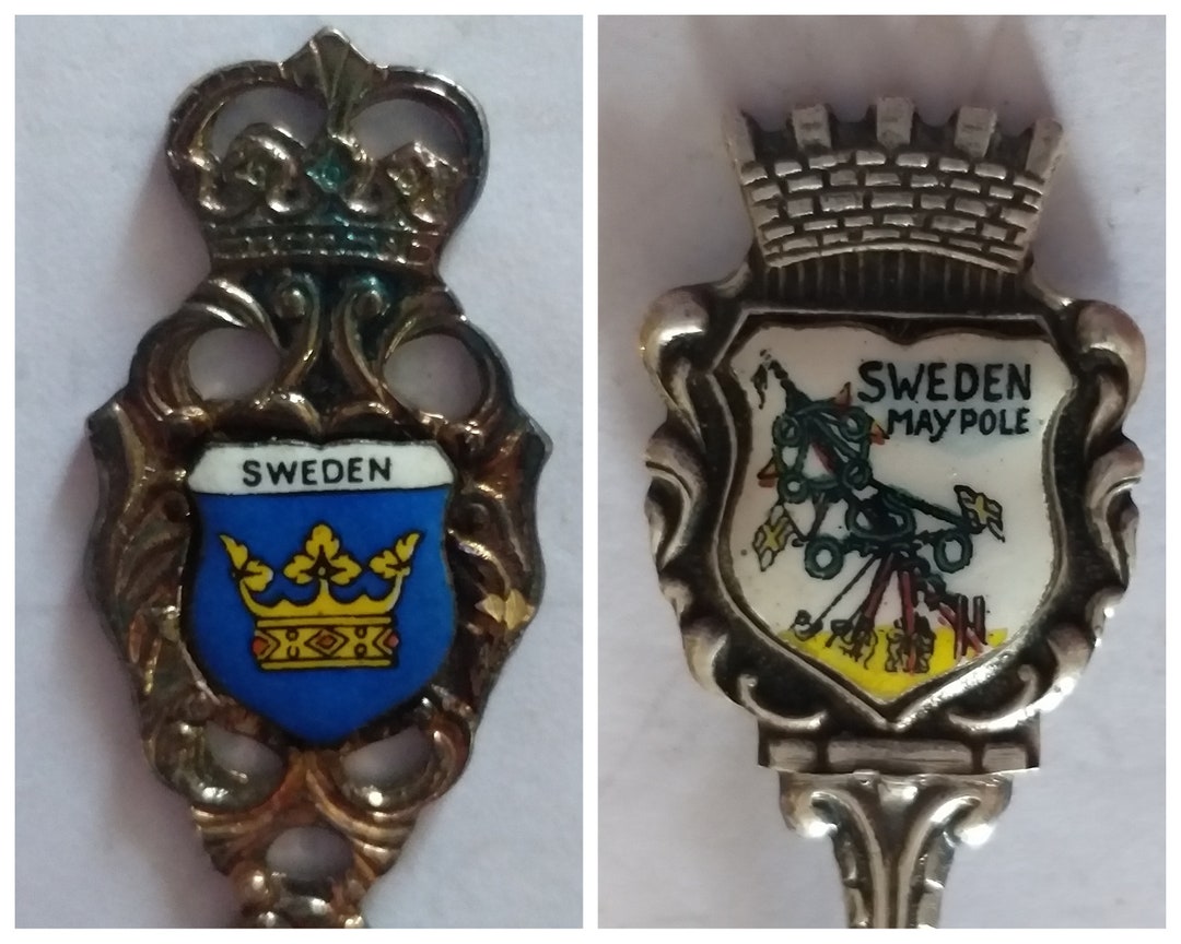 Sweden Maypole Souvenir Vintage Collectible Silver Plated Spoon. Sweden ...