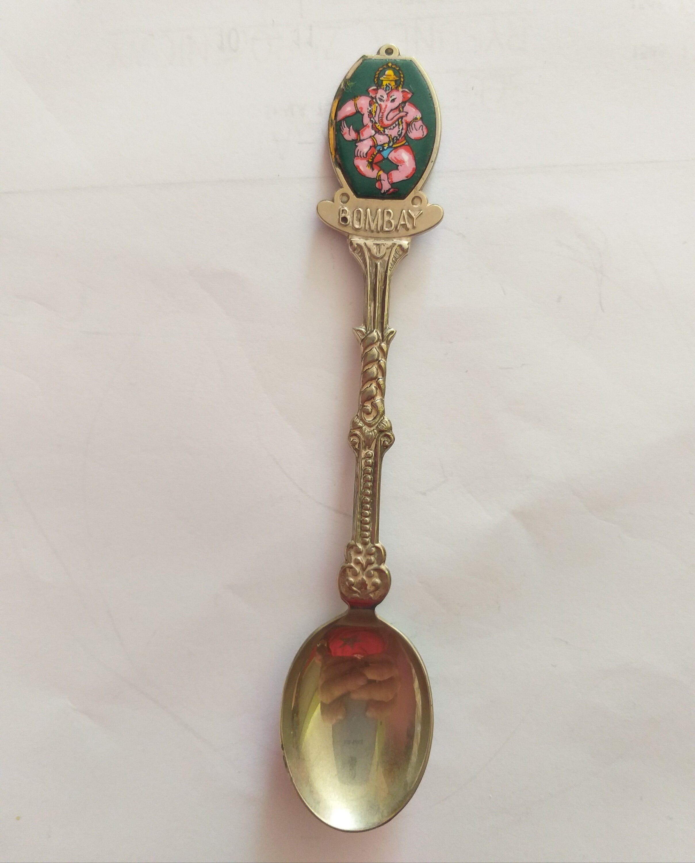 Bombay Ganesha Souvenir Vintage Collectors Silver Plated Indian Spoon ...