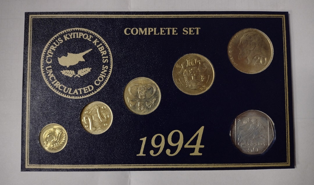 Cyprus 1994 Coin Set Contains 6 Coins. 1, 2, 5, 10, 20, 50 Cents. - Etsy