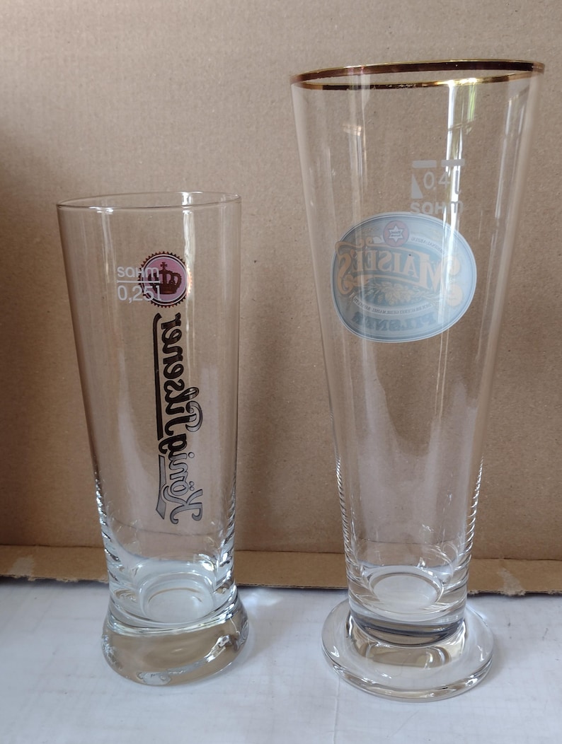 Konig Pilsener 0.25l, Maisels Pilsner 0.4l German Beer Glasses With ...